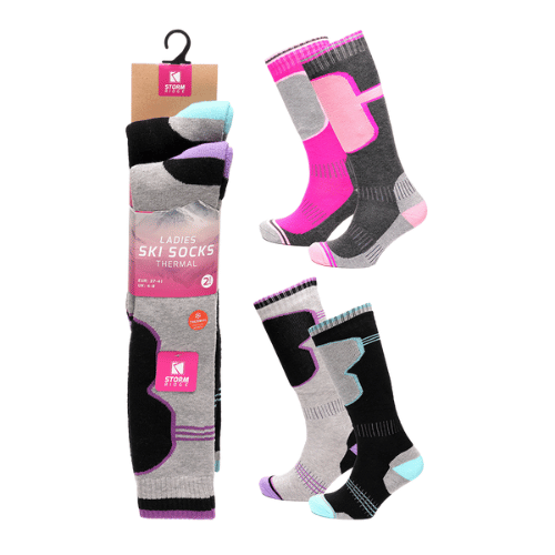 Ladies 2 Pack Thermal Ski Socks - Sub 32 Ski Clothing Hire